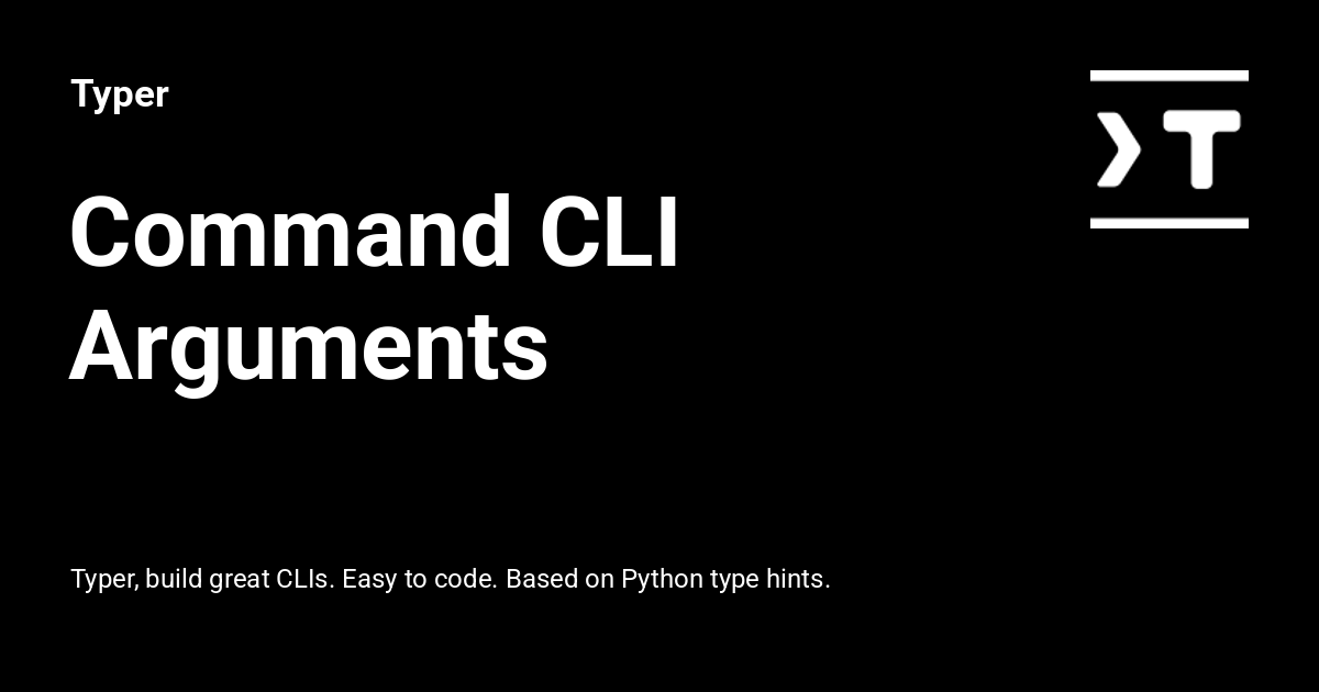 Command Cli Arguments Typer