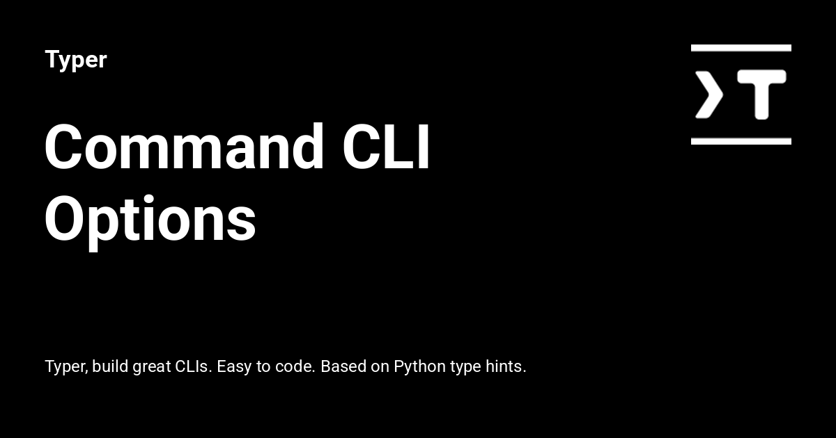 Command CLI Options - Typer